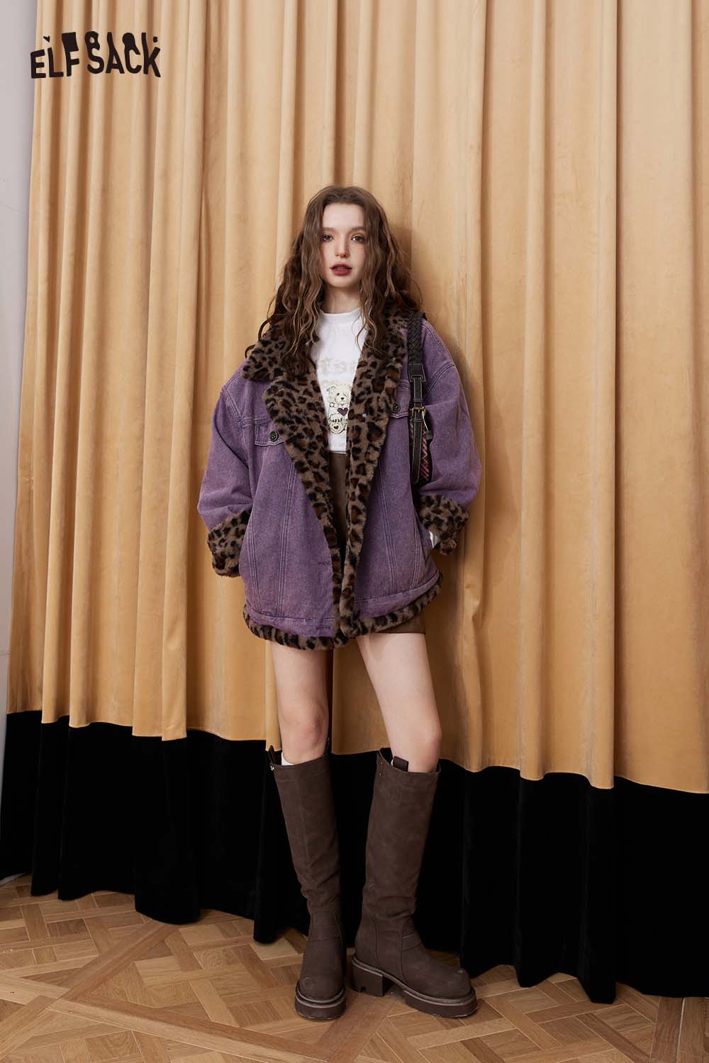 Leopard Print Denim Loose Cotton Coat – ELFSACK