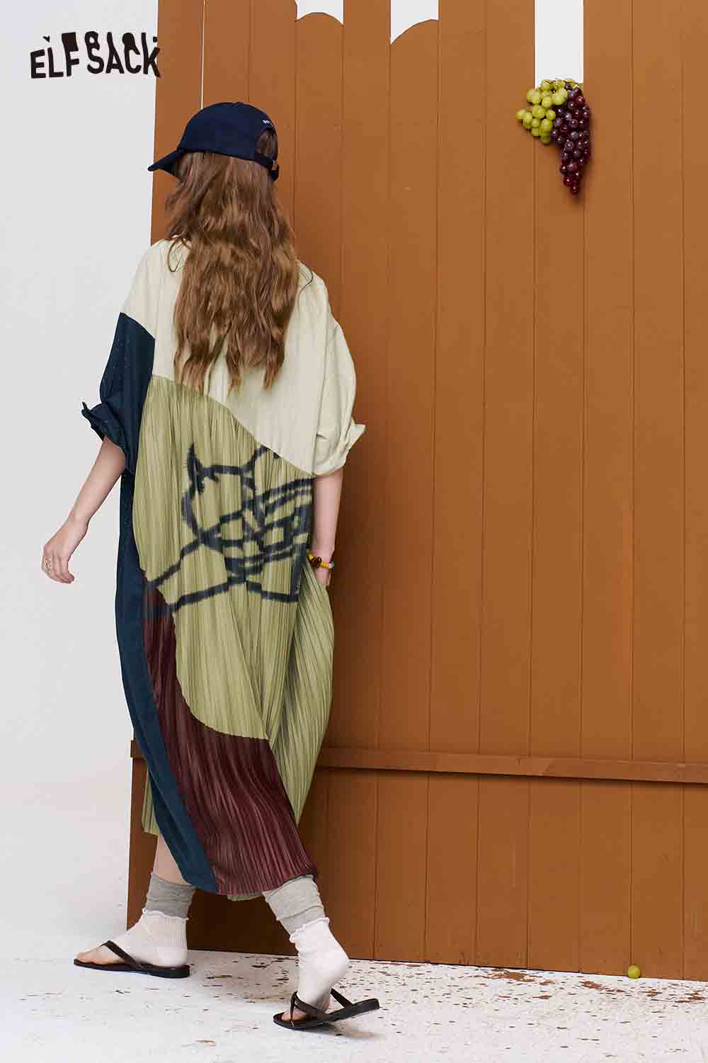 Patchwork Graffiti DIY Cuff Maxi Dress for Unique Style | ELFSACK